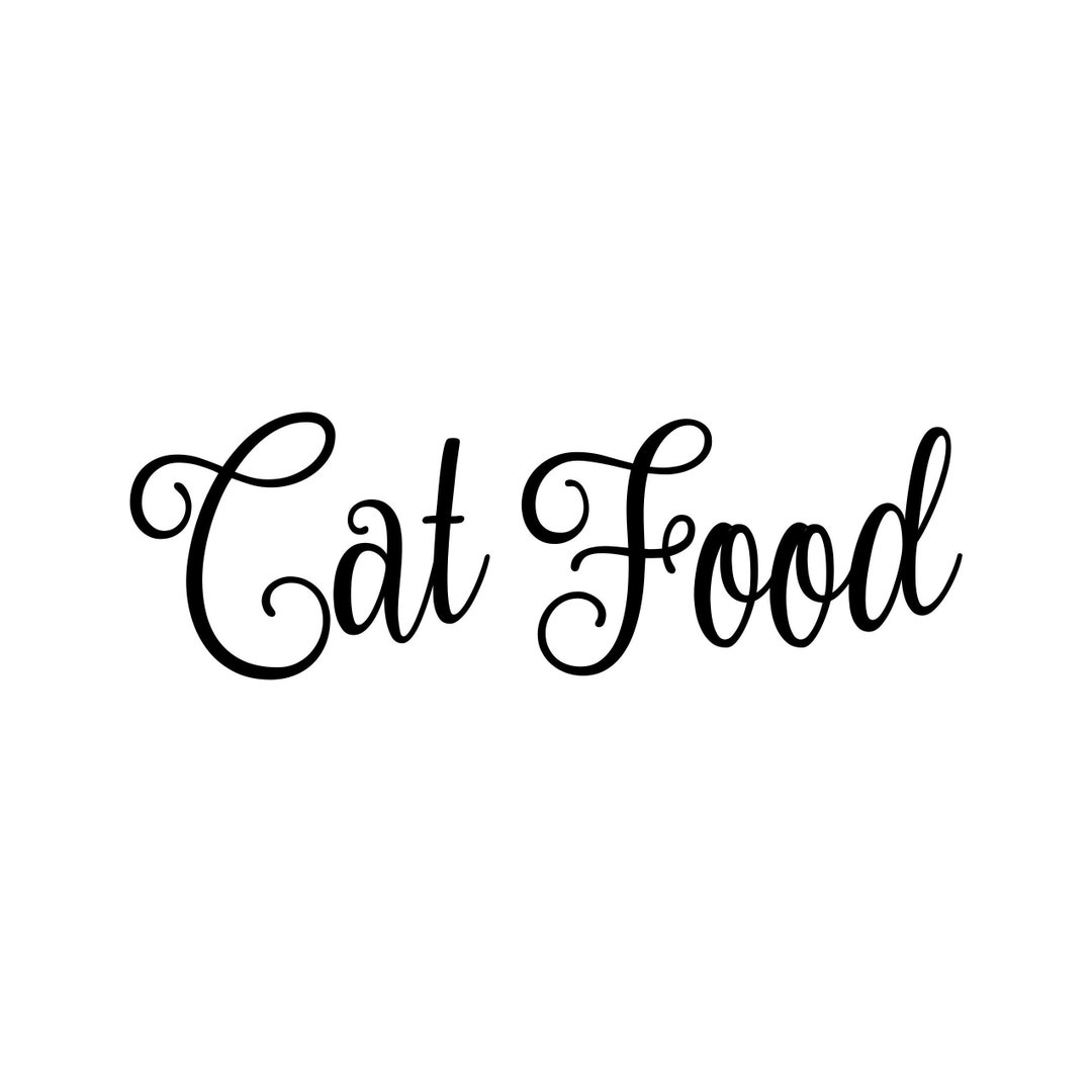 Cat Food Vinyl Sticker - Kitchen Organization Label - Die Cut Decal ...