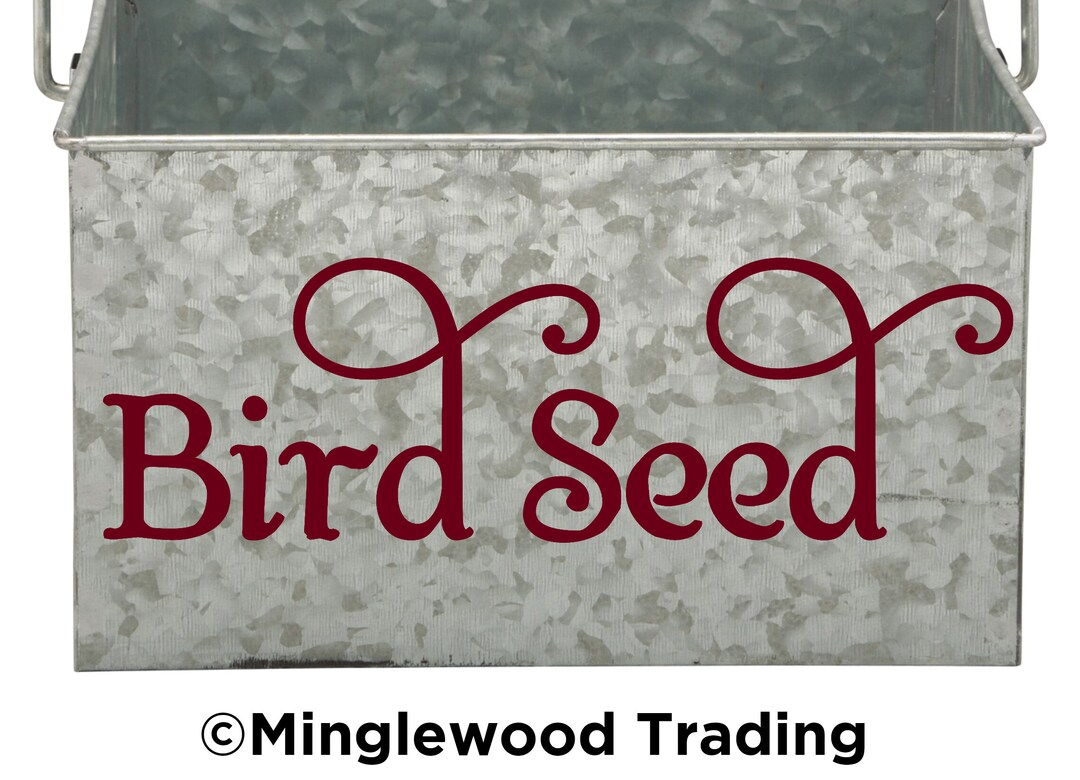 Bird Seed Vinyl Sticker - Feed Canister Label - Die Cut Decal - Swash ...