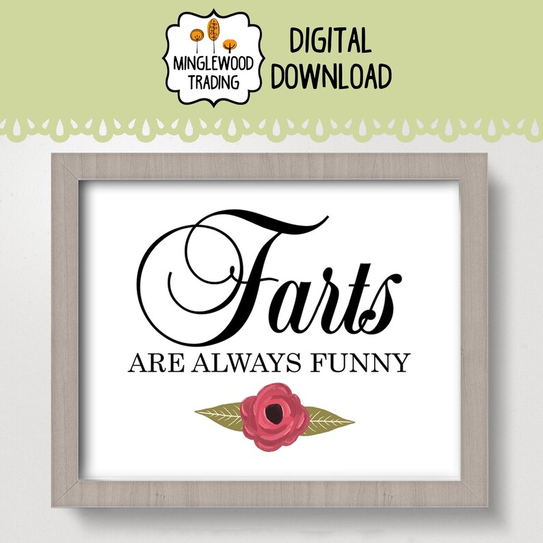 Farts Are Always Funny - Digital Download File - Print at Home PDF - Etsy