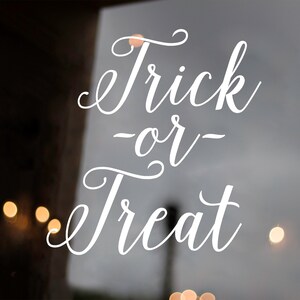 Trick or Treat Vinyl Decal Sign V2 | Custom Size/color Halloween ...