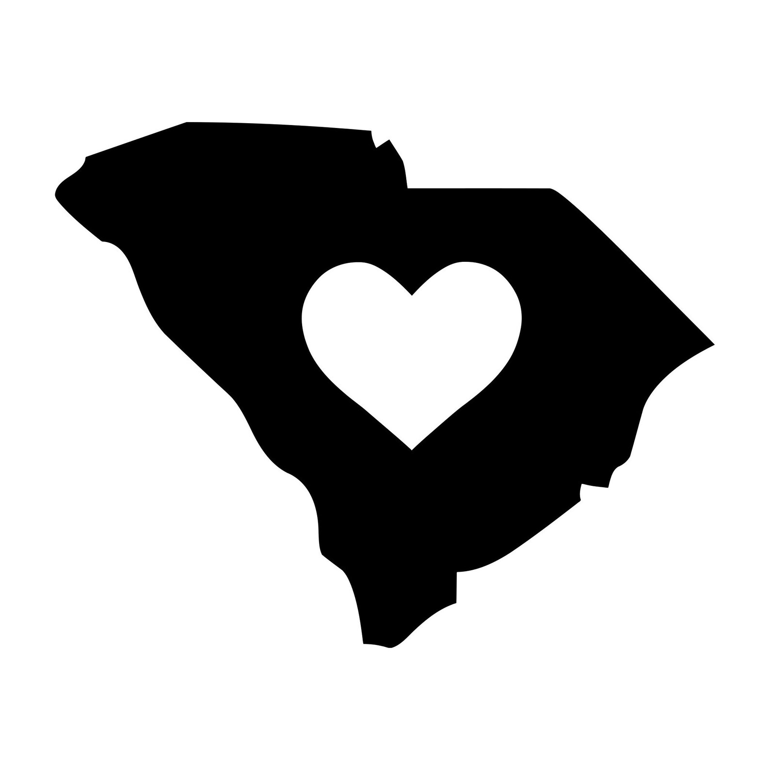 South Carolina Heart Vinyl Decal Sticker Home State Love SC - Etsy UK