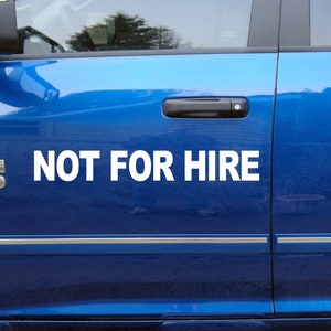 Set of 2 Not for Hire Vinyl Stickers - DOT Truck Limo Labels - Die Cut ...