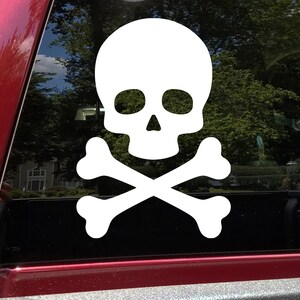 Skull and Crossbones Vinyl Decal | Custom Color/size Halloween ...
