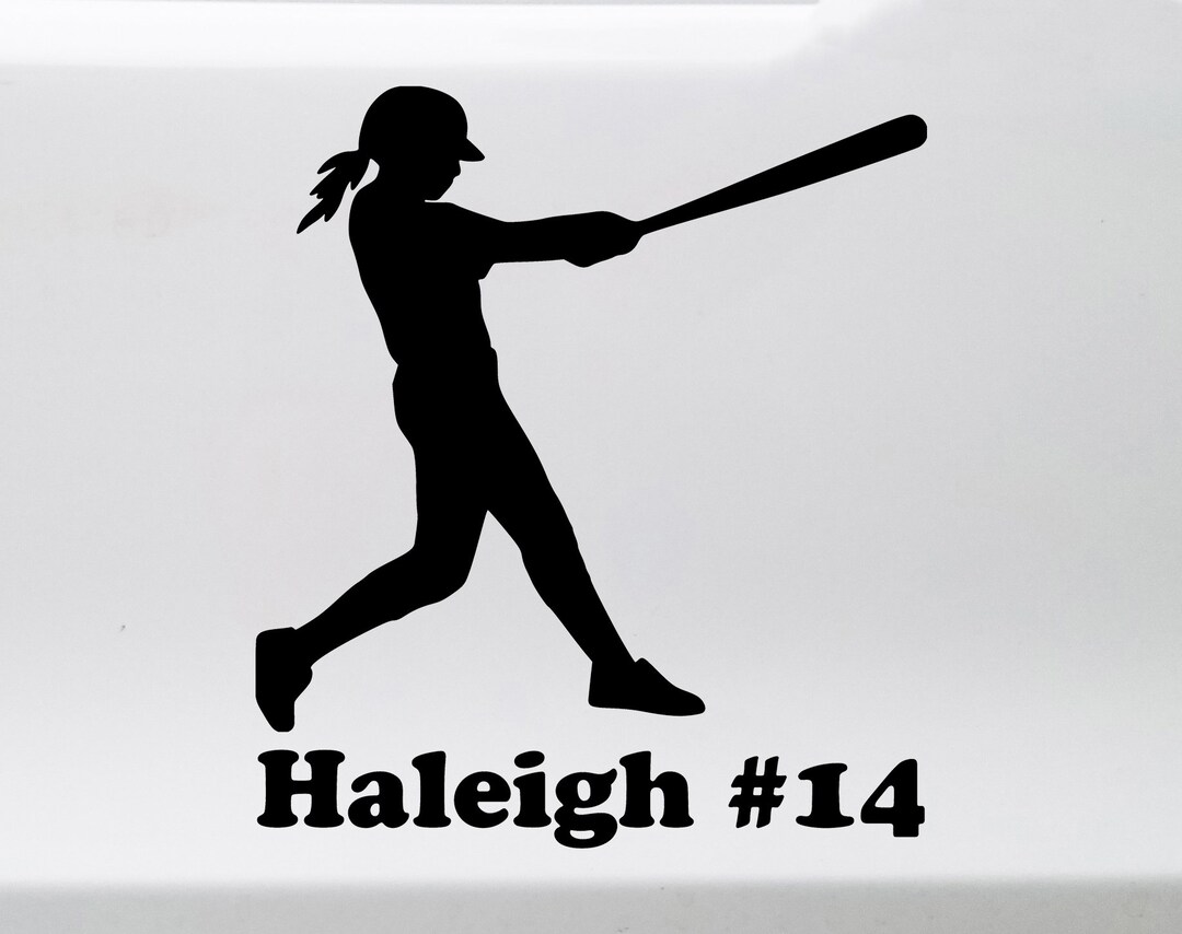 Softball Player With Personalized Name Vinyl Decal - Fastpitch Slow ...