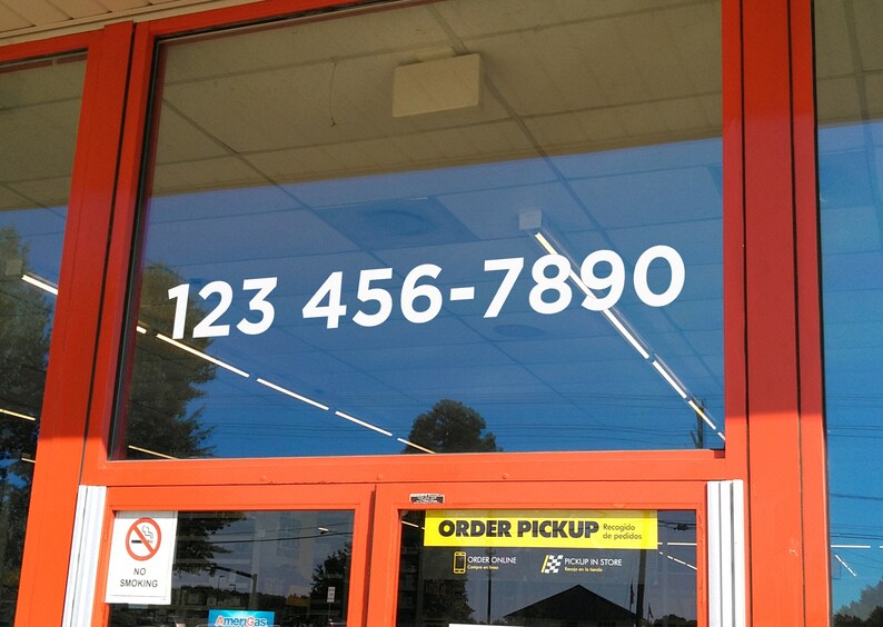 2-pack Phone Number Vinyl Numbers Storefront Business Window | Etsy