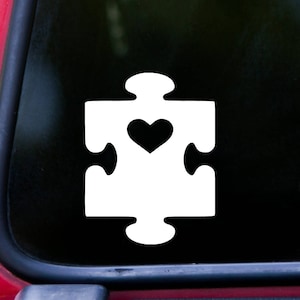 Autism Puzzle Piece - Vinyl Decal Sticker - Puzzle Heart Autistic ...