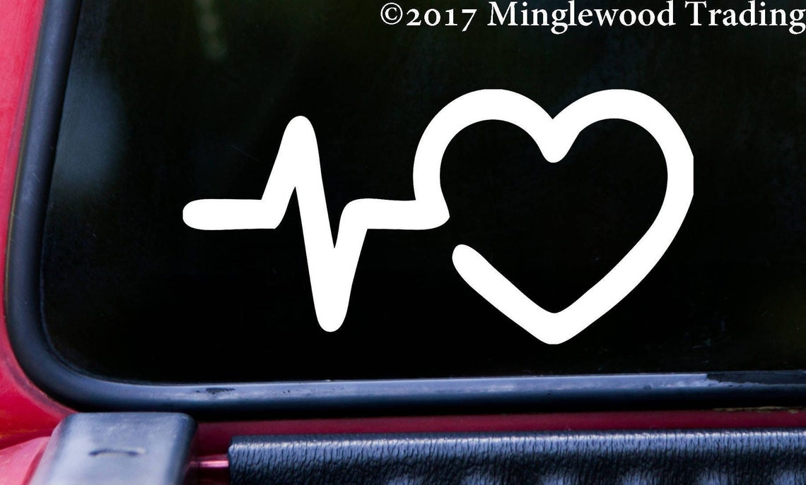 Heartbeat EKG Heart Vinyl Decal Sticker Pulse Line - Etsy