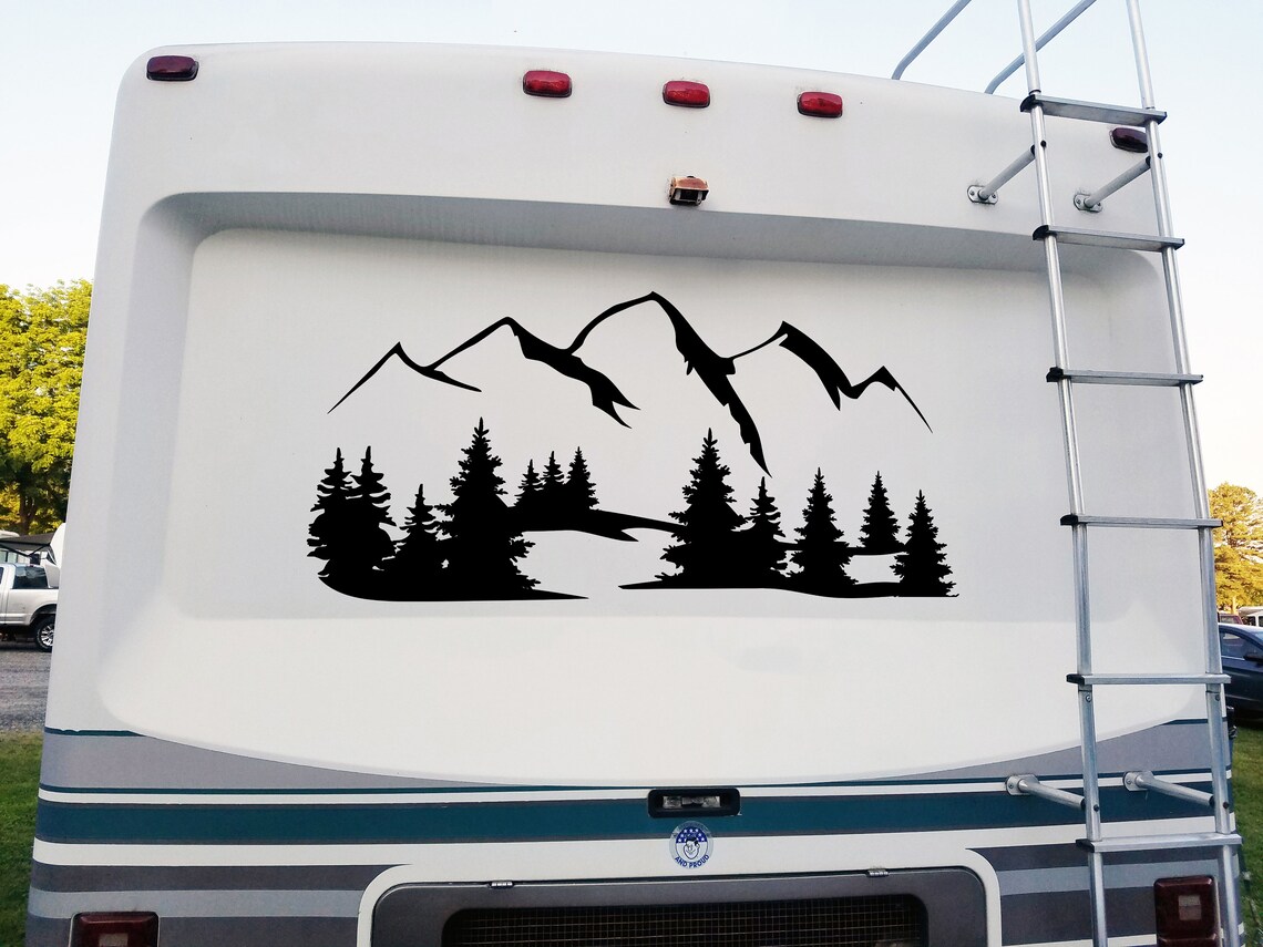 Mountains Forest Scene Vinyl Decal V16 RV Travel Trailer - Etsy