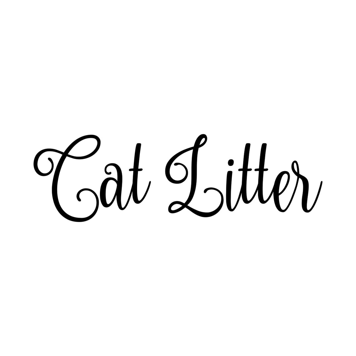 Cat Litter Vinyl Sticker - Kitchen Organization Label - Die Cut Decal ...