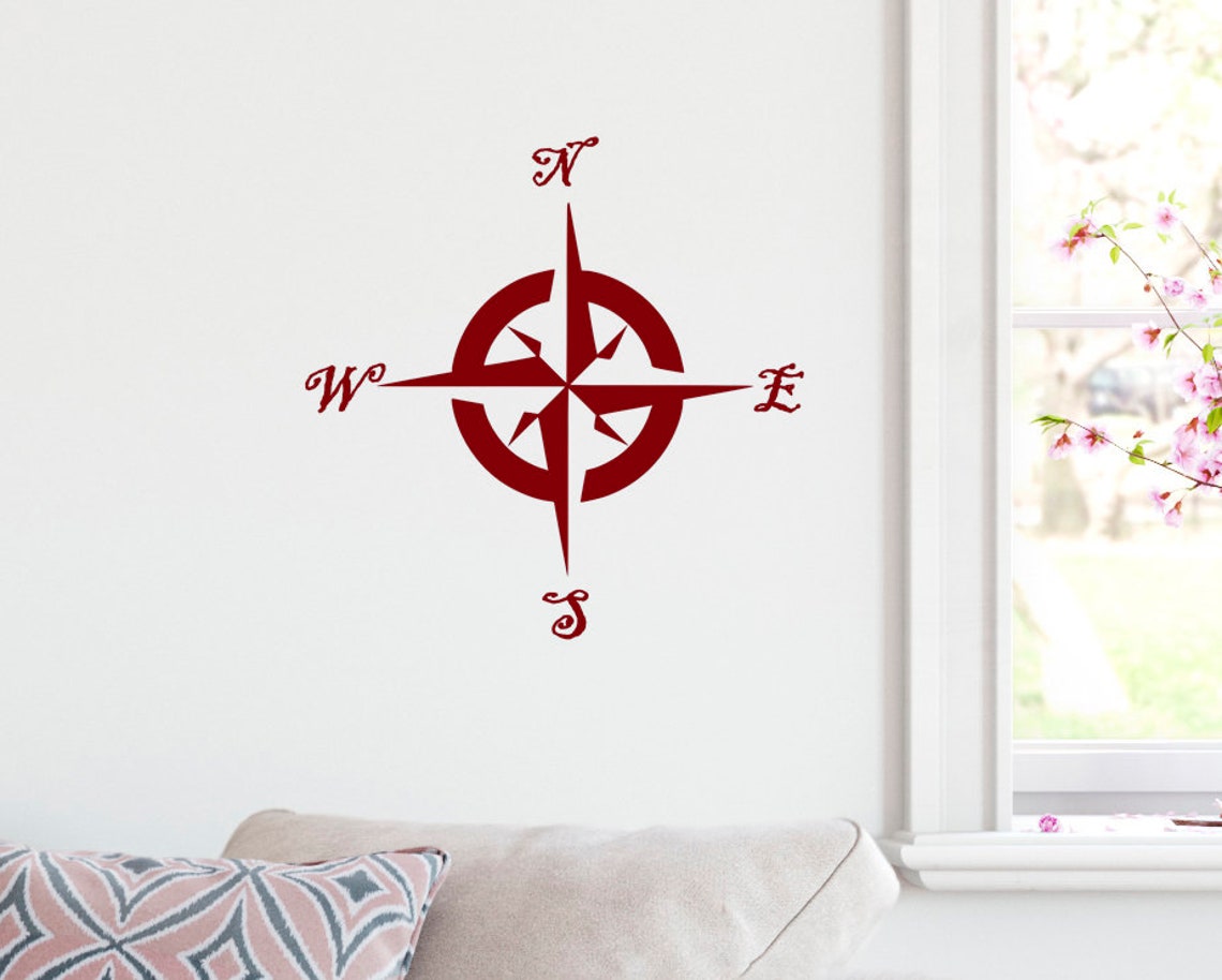 Compass Rose Vinyl Decal V1 travel Wander Adventure Die Cut - Etsy