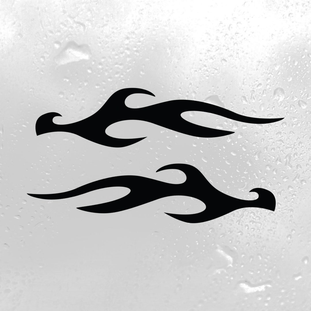 Flame Custom Vinyl Stickers V4 | Mirrored 2-pack | Small to Large ...