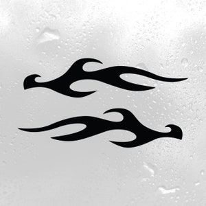 Flame Custom Vinyl Stickers V4 | Mirrored 2-pack | Small to Large ...