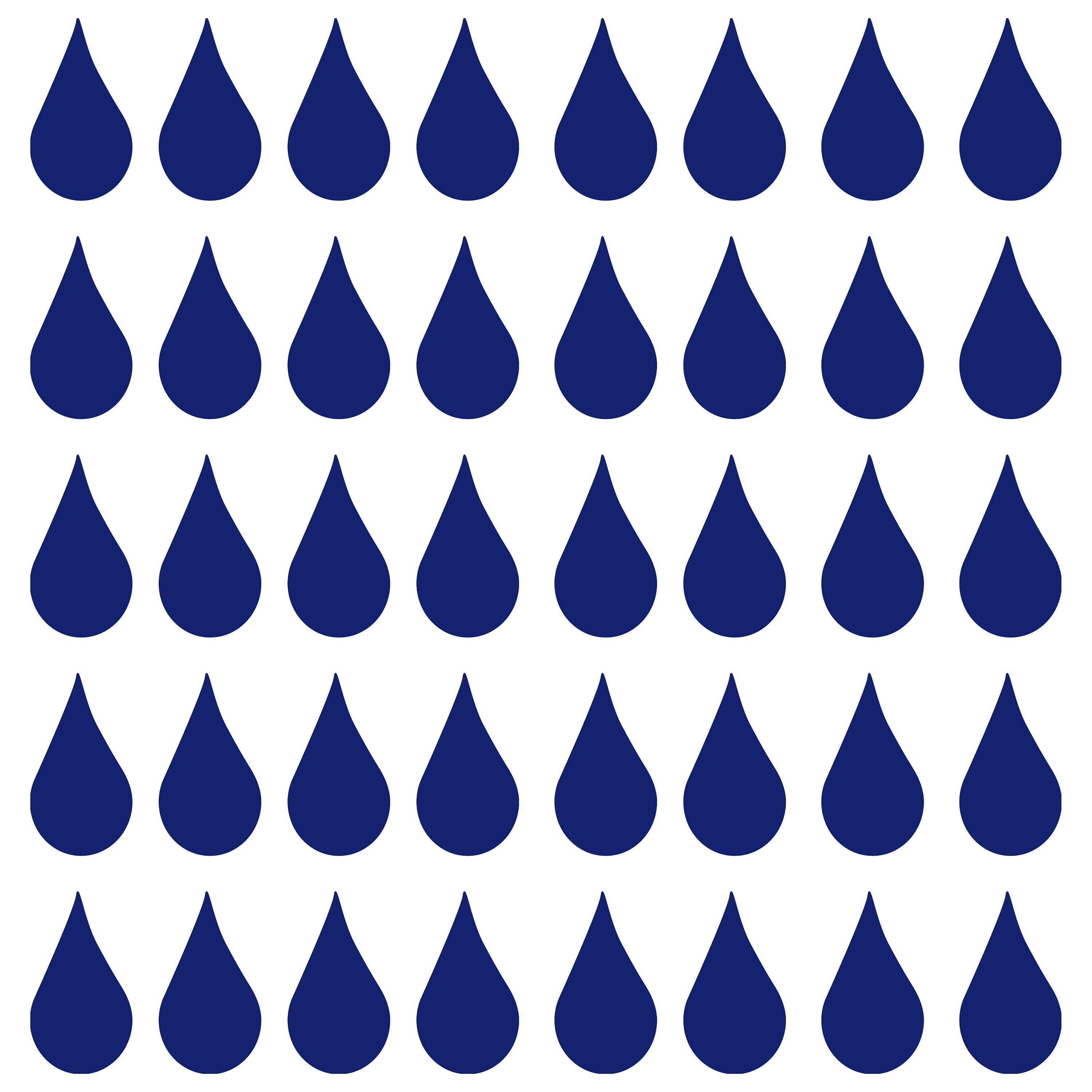 Raindrops (40 Count) Craft Vinyl Sticker Sheet - Water Droplets Drops ...