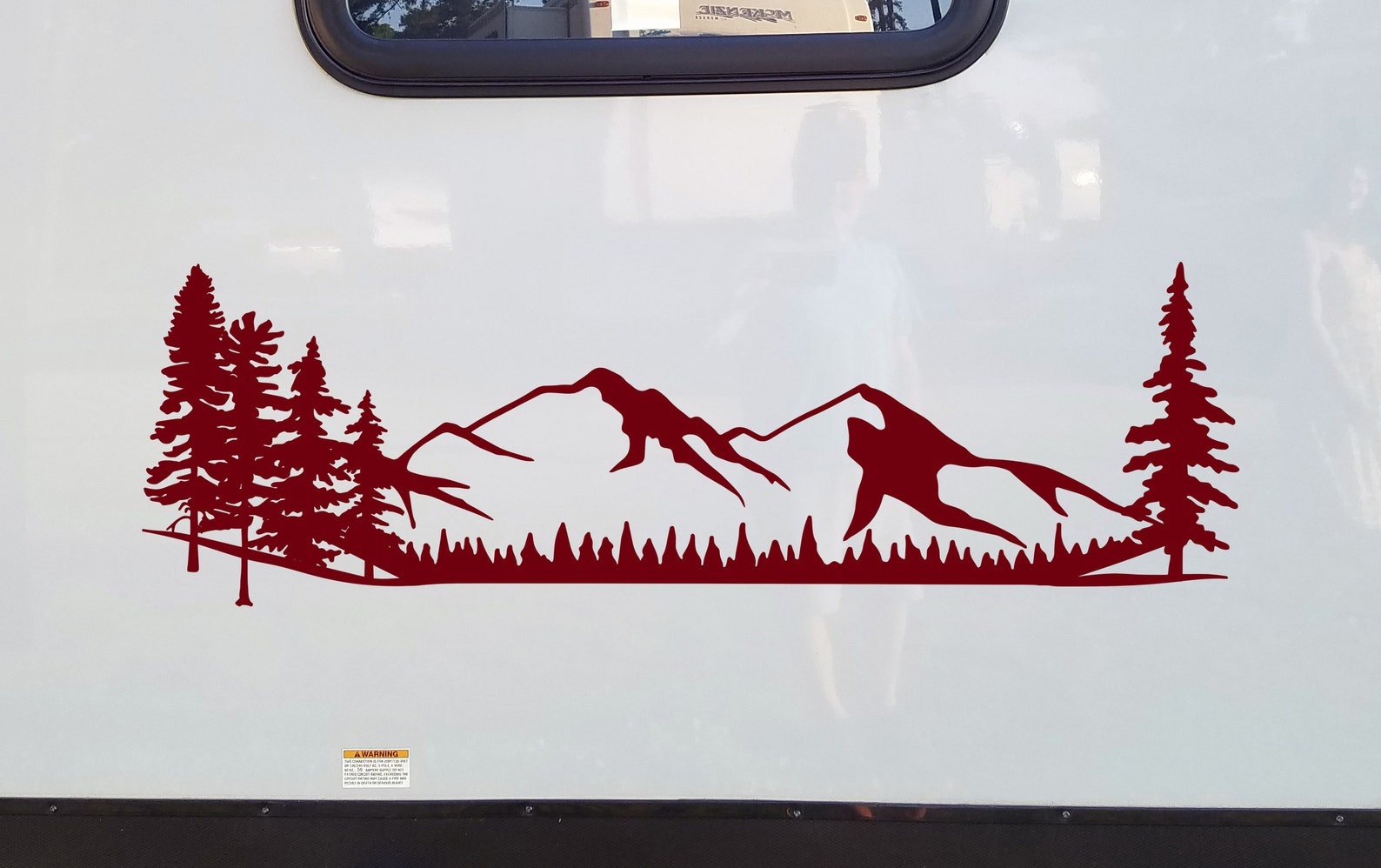 Mountains Forest Scene Vinyl Decal V1 - Camper RV Travel Trailer ...
