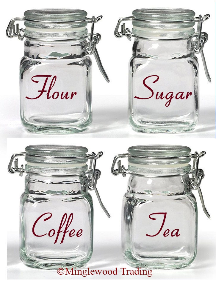 Set of 4 Canister Labels V3 Vinyl Decal Stickers Kitchen - Etsy