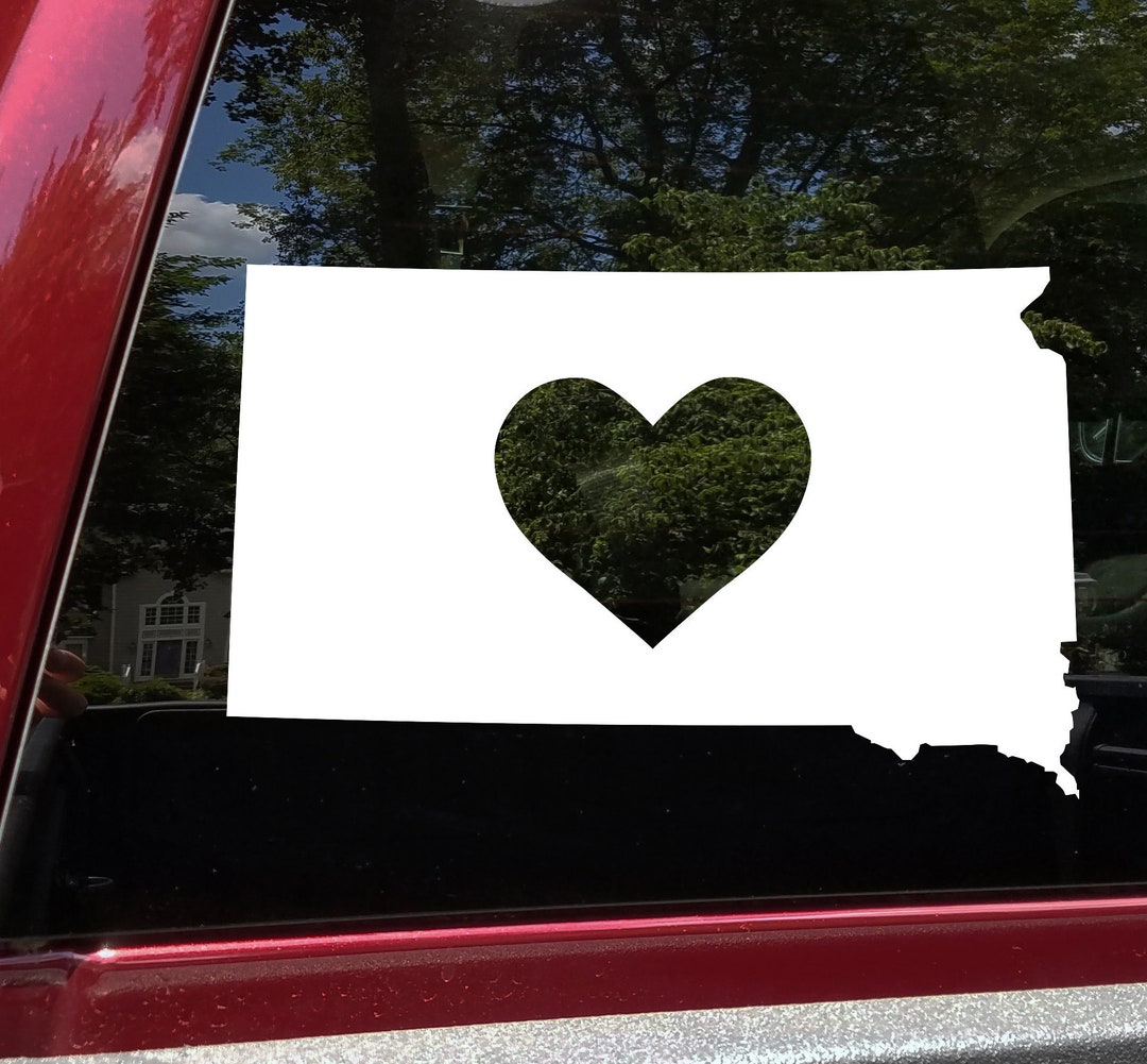 South Dakota Vinyl Decal Home State Heart Love SD Native Dakotan Die ...
