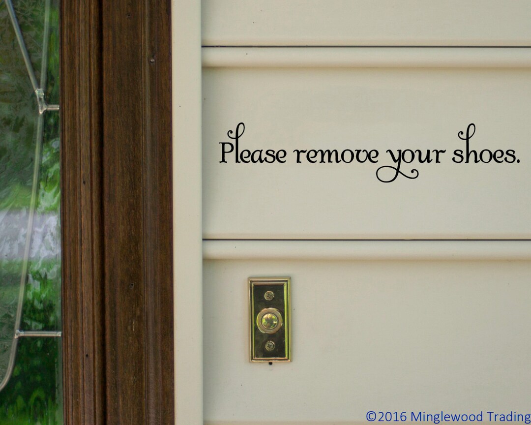 Please Remove Your Shoes - Vinyl Decal Sticker 1-line V1 - Etsy