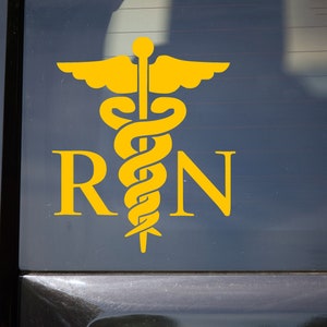 RN With Caduceus Symbol Vinyl Decal - Registered Nurse LPN - Die Cut ...