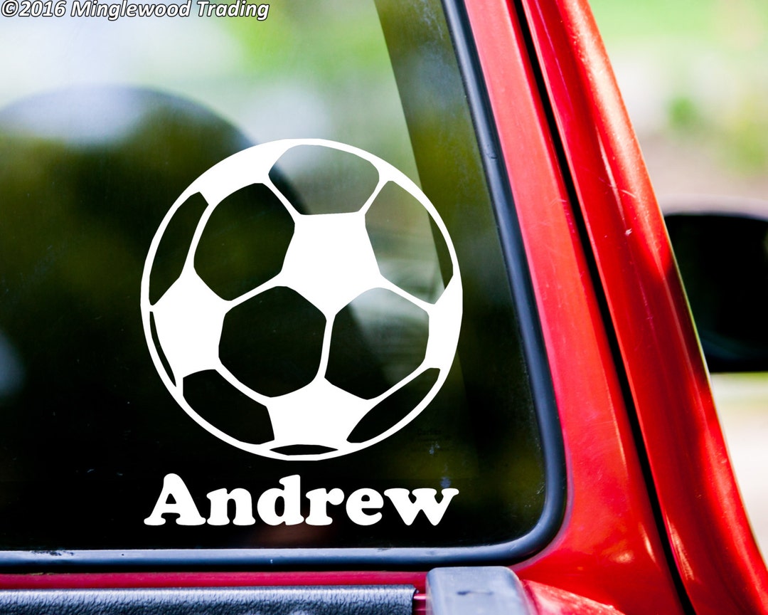Soccer Ball With Personalized Name Vinyl Decal - Striker Team Field ...