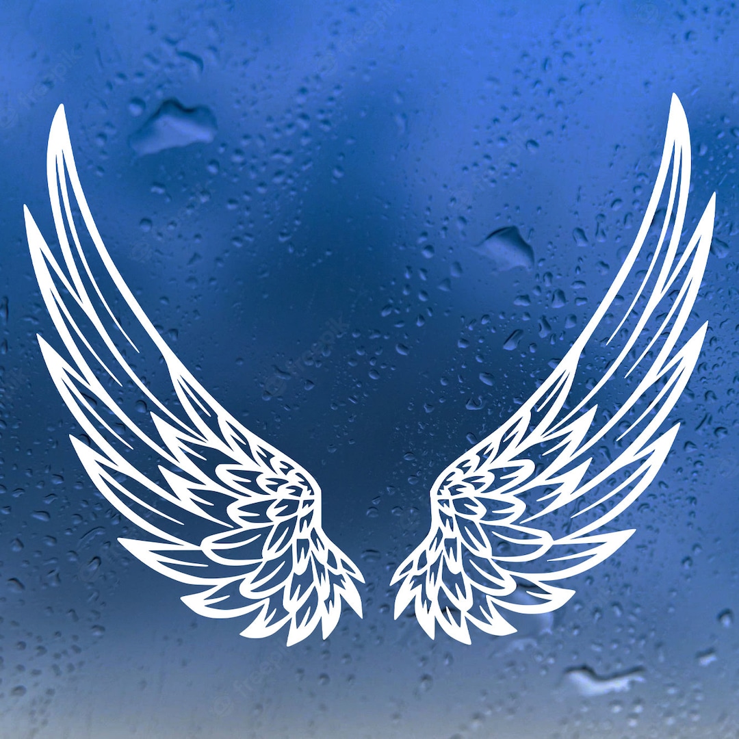 Angel Wings Vinyl Decal V7 | Custom Wing Stickers | Die Cut Sticker - Etsy