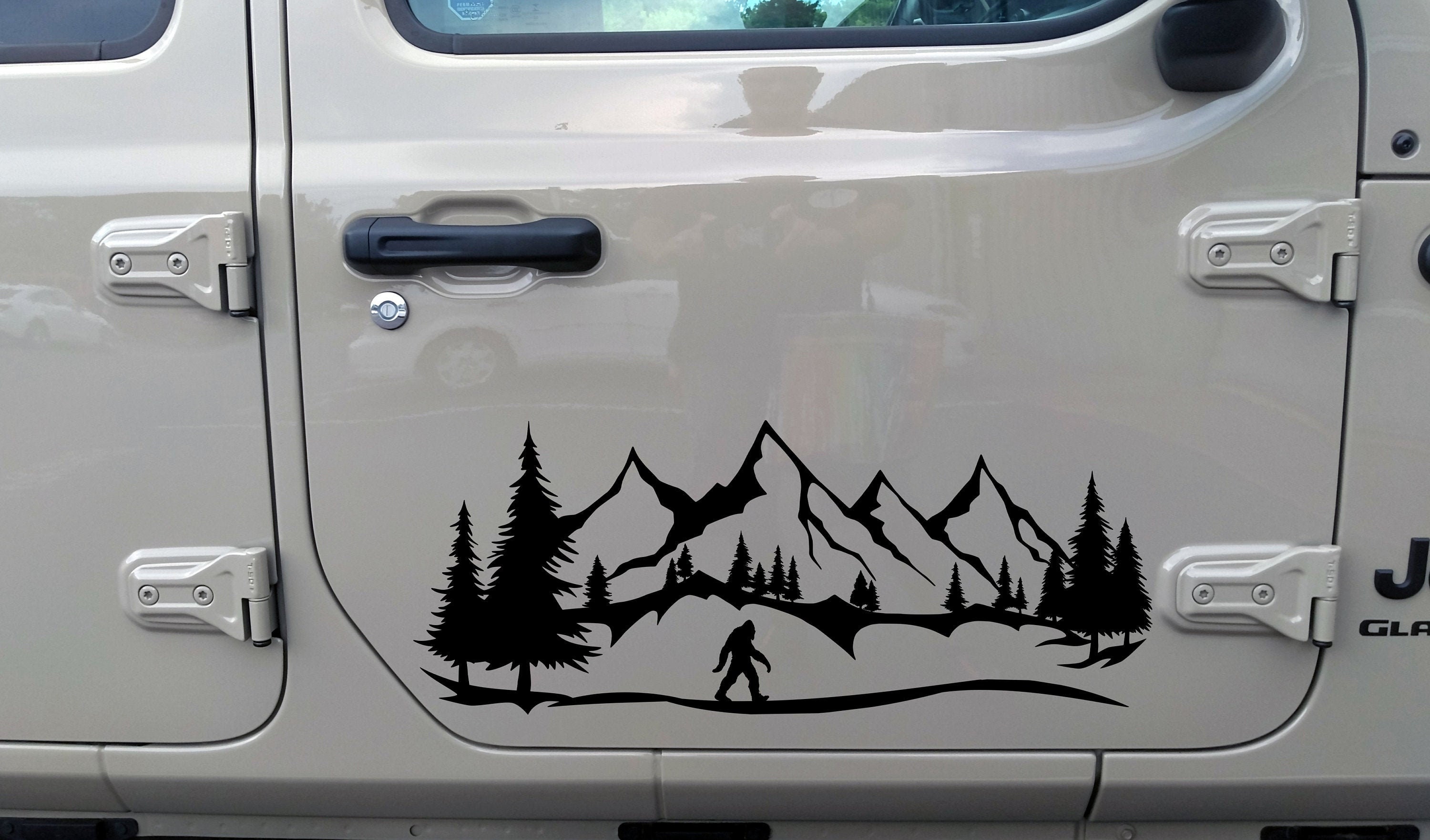 Bigfoot Mountain Forest Scene Vinyl Decal V11 Sasquatch PNW | Etsy