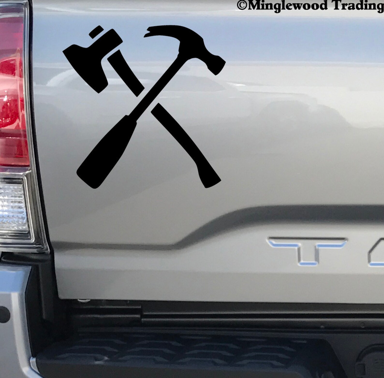Crossed Hammer and Axe Vinyl Decal Sticker Carpenter's - Etsy