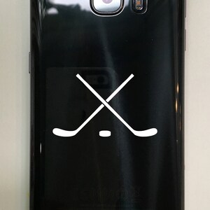 Crossed Hockey Sticks With Puck - Vinyl Decal Sticker - Ice Roller Team ...