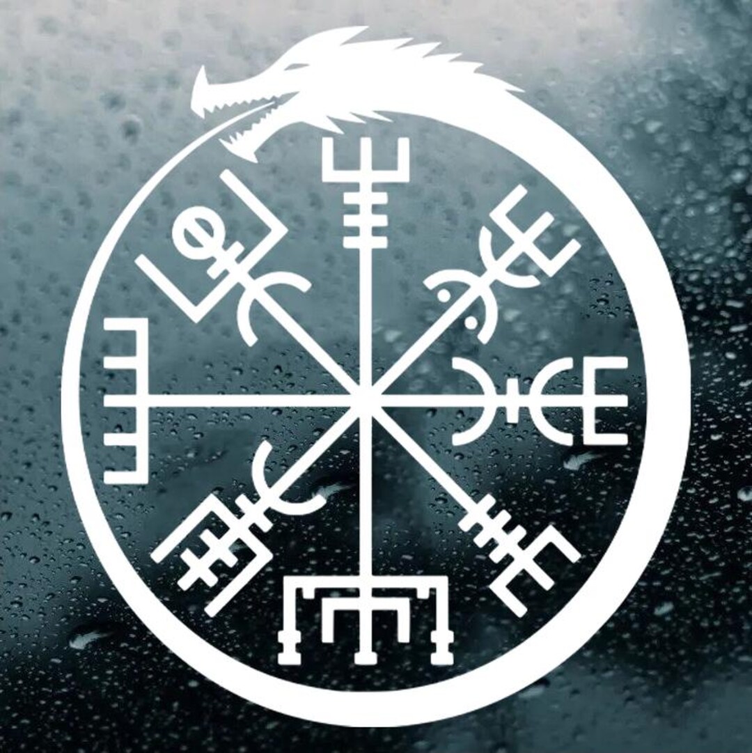 Jormungandr World Serpent Viking Compass Vegvisir V2 Sticker Ouroboros ...