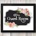 Guest Room Sign - Printable Wall Art - Digital Download PDF File - Etsy