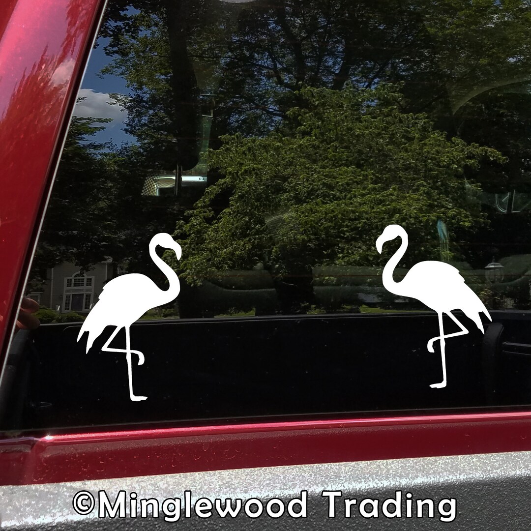 Set of 2 Flamingo Vinyl Die Cut Decal Stickers - Tropical Bird ...