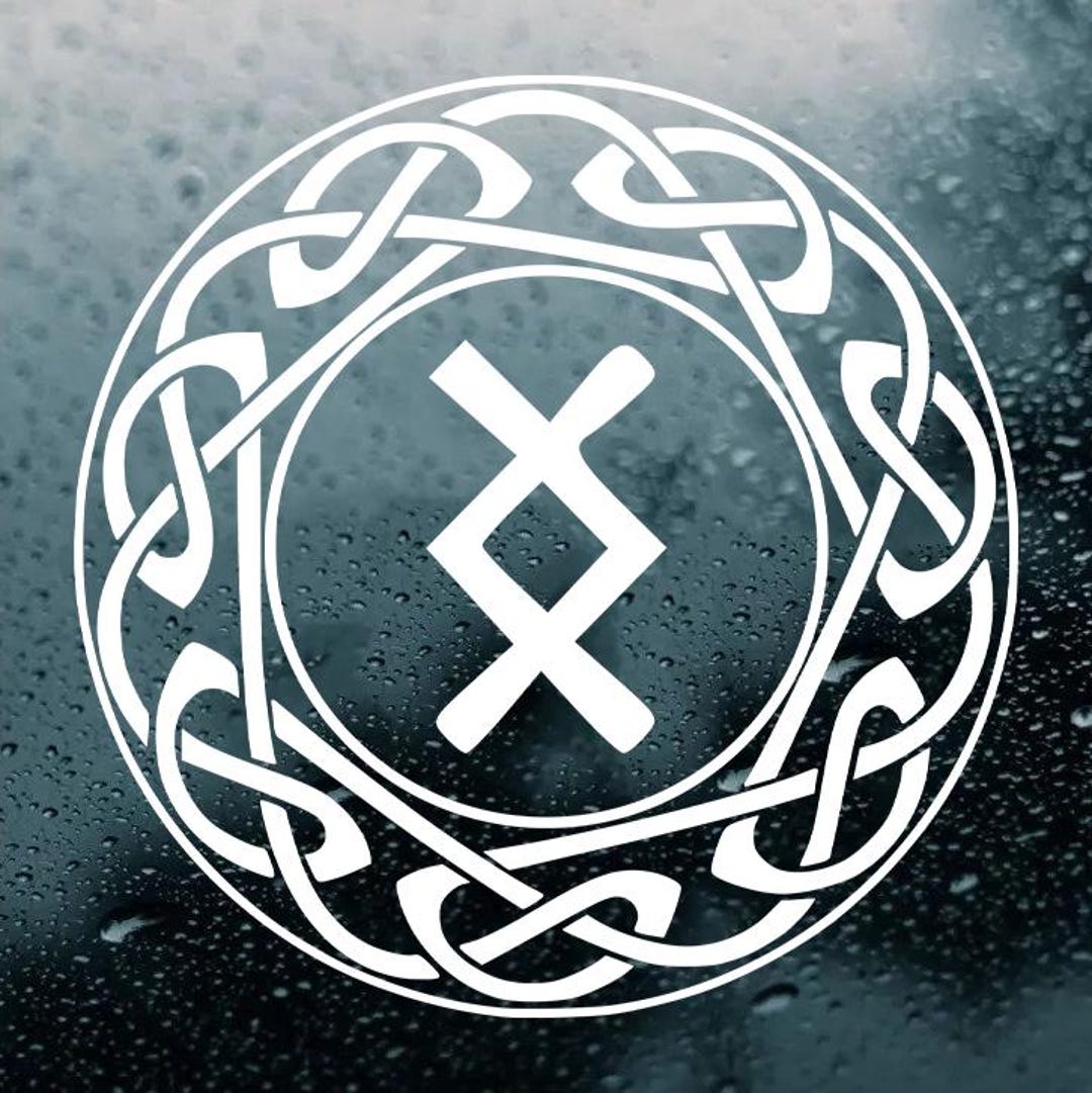 Celtic Knotwork Circle With Inguz Viking Rune Vinyl Decal | Growth New ...