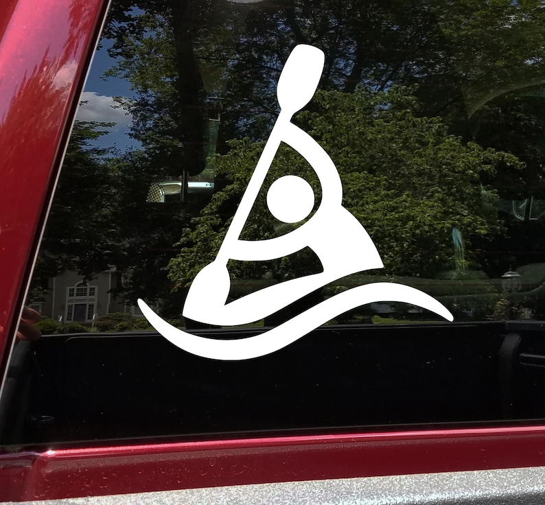 Kayaker Vinyl Decal | Canoe Kayak Rafting Whitewater | Die Cut Sticker ...
