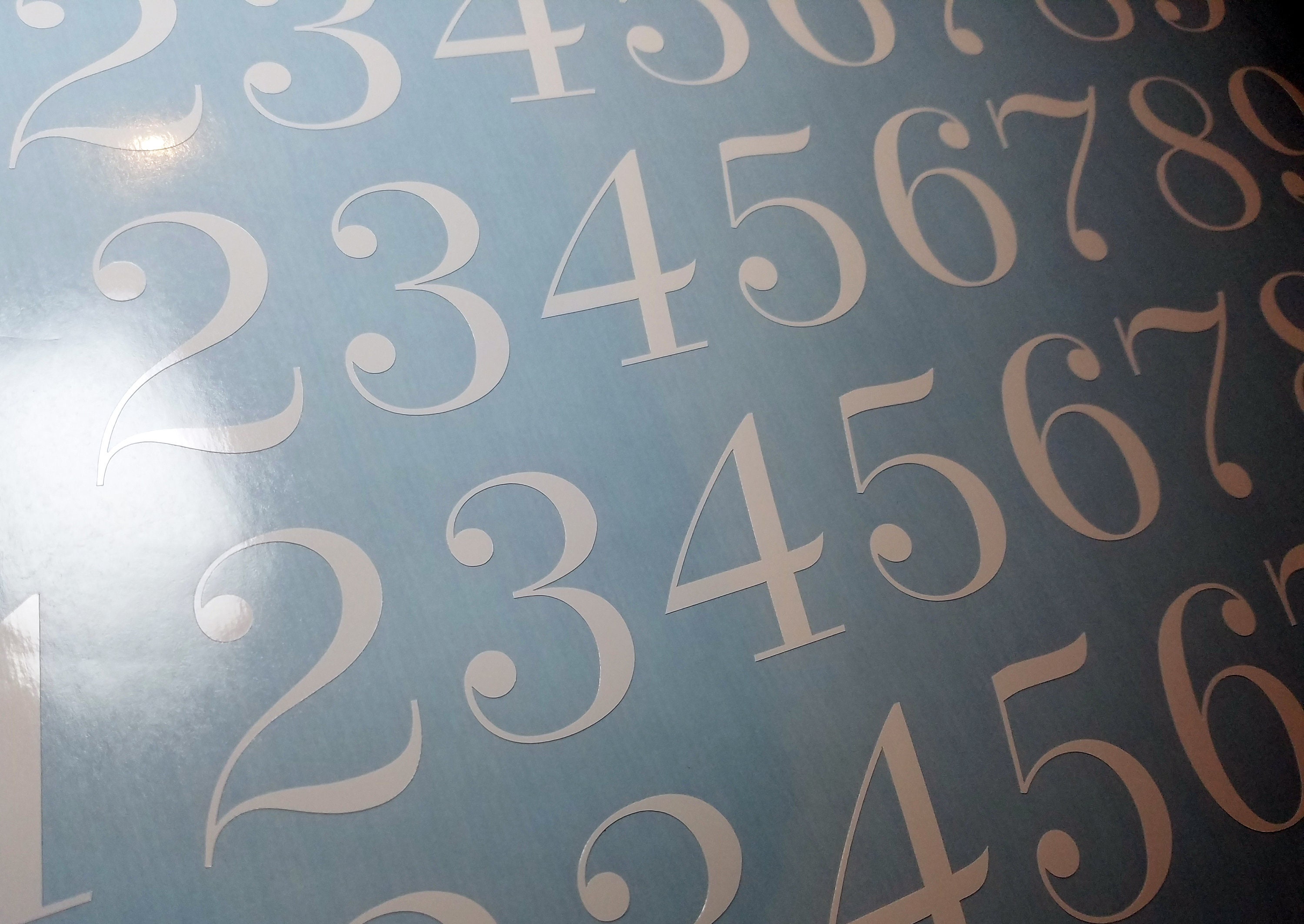 Fancy Die Cut Numbers Vinyl Decals Stickers 4 Sets of 0-9 | Etsy