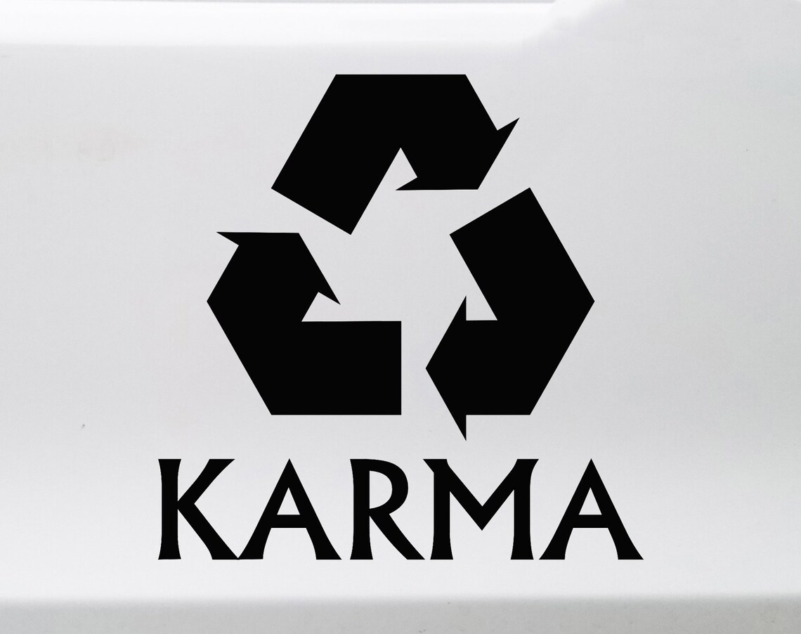 KARMA RECYCLE Vinyl Decal Sticker Recycle Buddhism Fate | Etsy