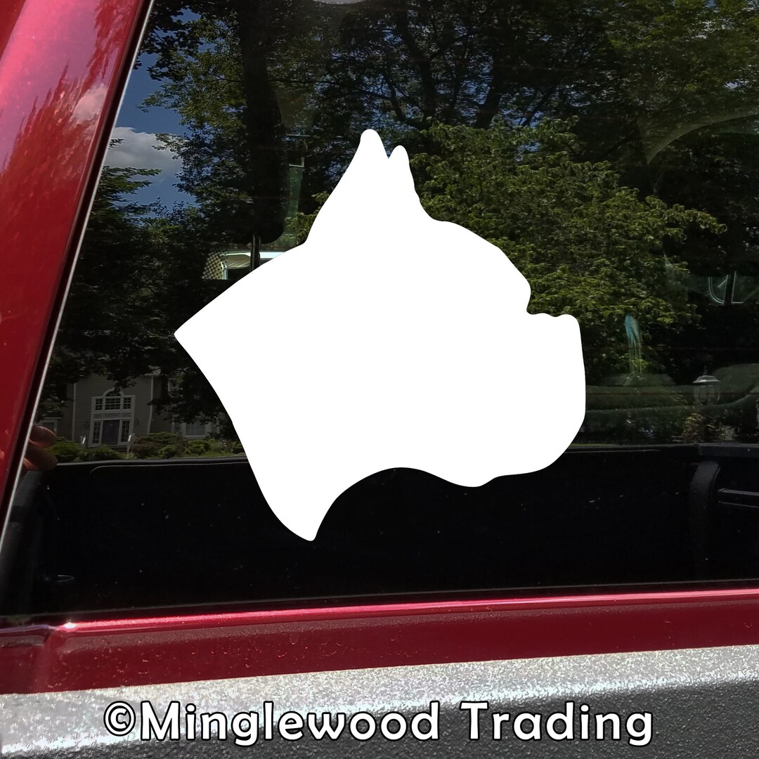 Boxer Head Vinyl Decal Sticker - Dog Profile Silhouette German ...