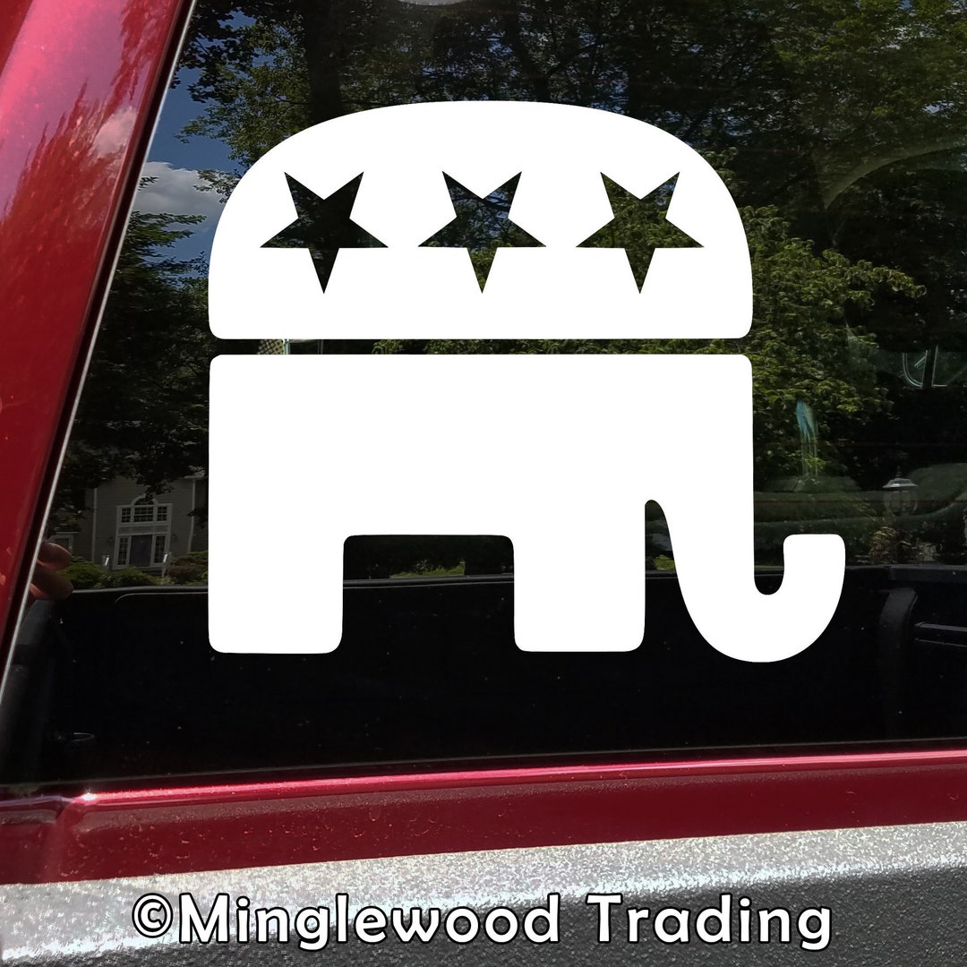 Republican Party Elephant Vinyl Sticker - Logo Symbol - Die Cut Decal ...