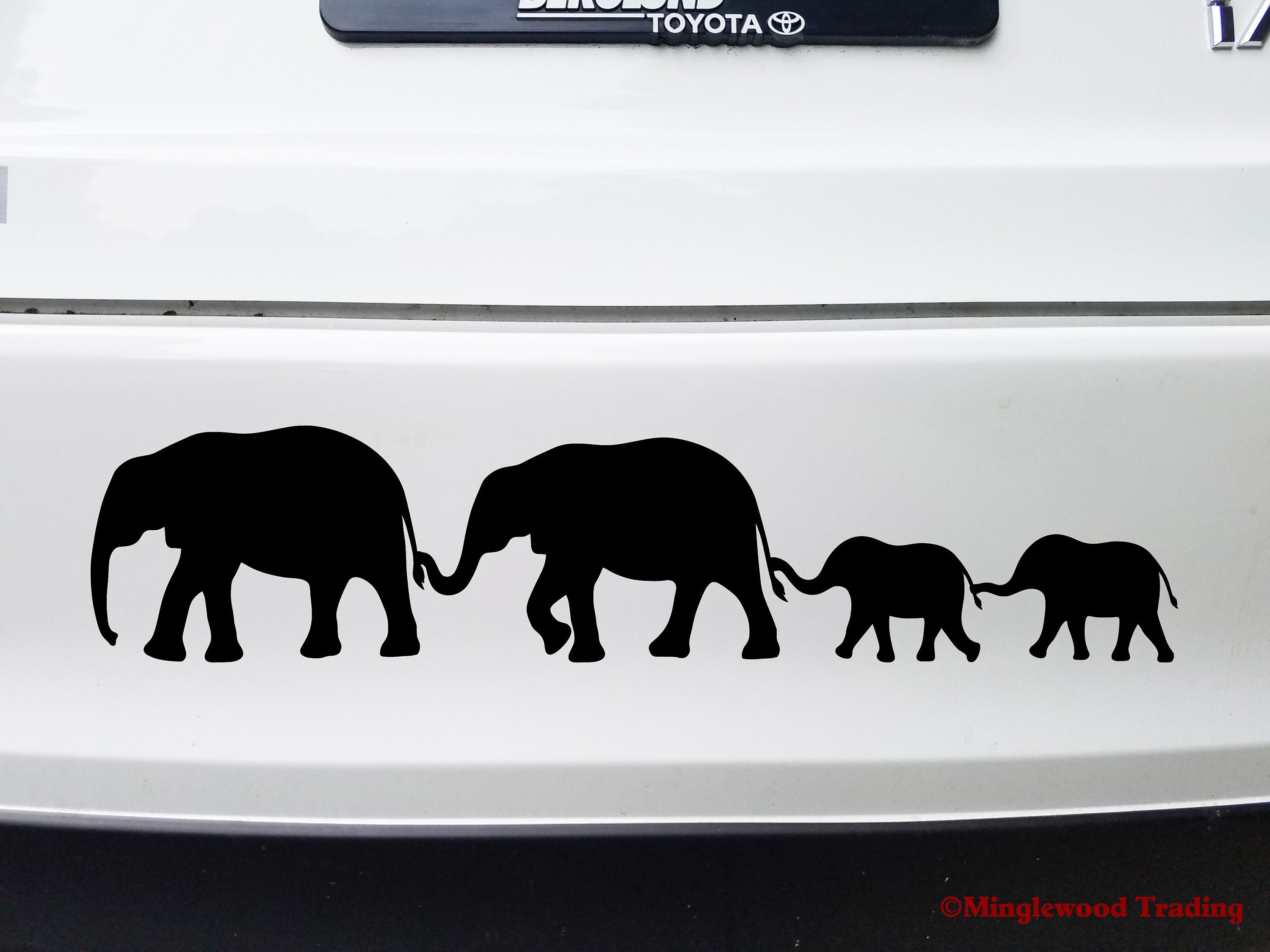 ELEPHANT FAMILY Vinyl Decal Sticker Family of 4 Kids | Etsy