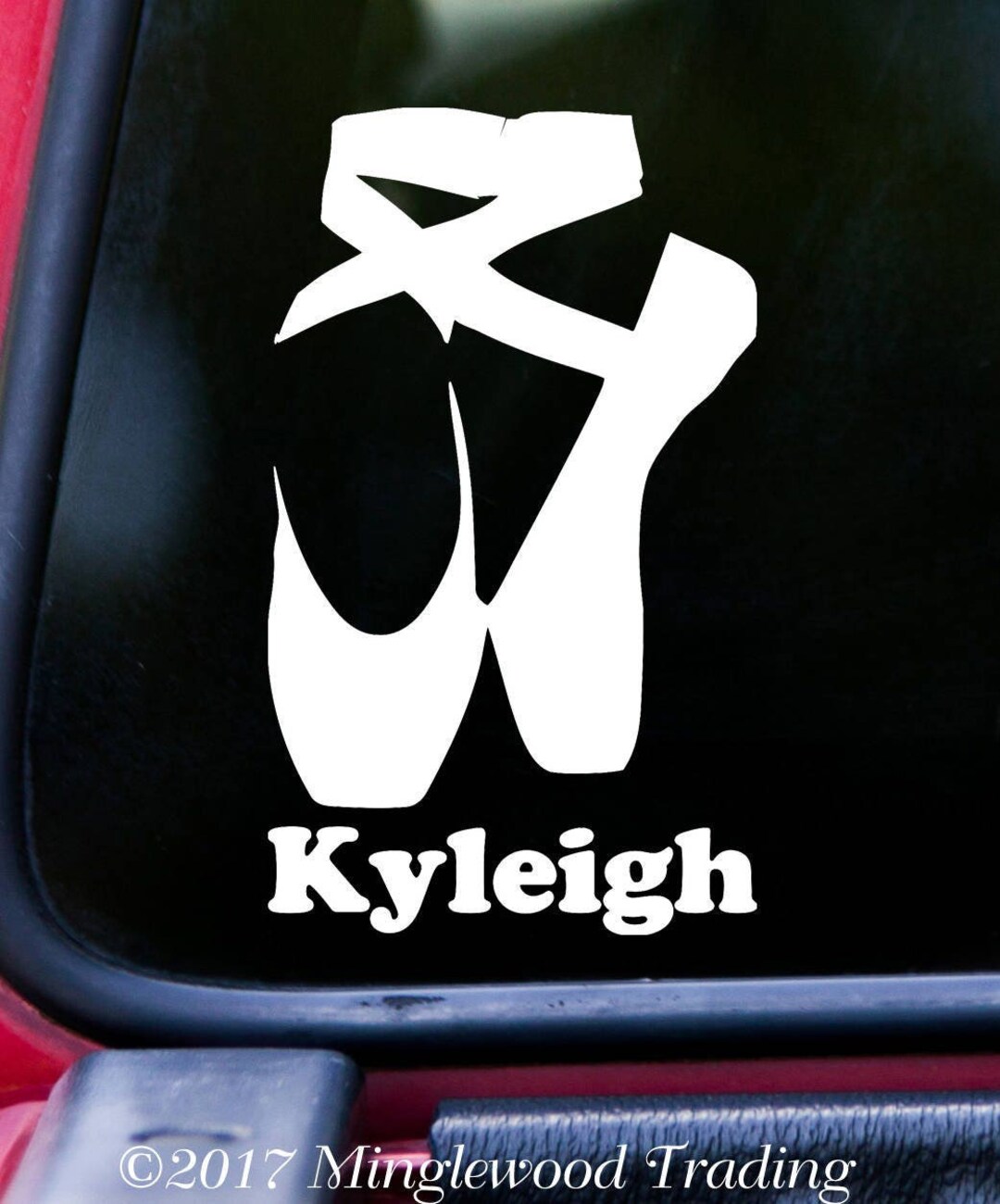 Ballet Shoes With Personalized Name Vinyl Decal Sticker - Pointe ...
