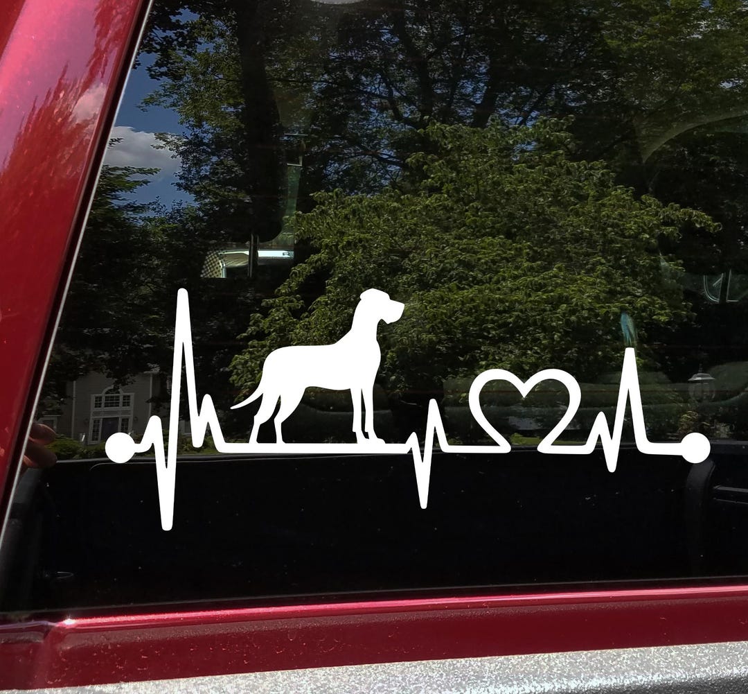 Great Dane Heartbeat Vinyl Decal | Heart Love Gentle Giant Dog Puppy ...