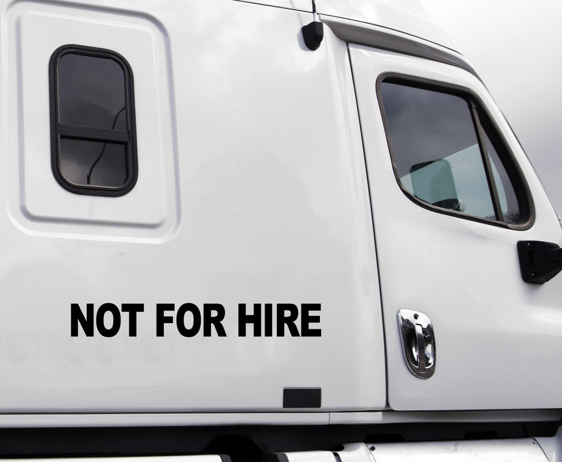 Set of 2 Not for Hire Vinyl Stickers - DOT Truck Limo Labels - Die Cut ...