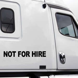 Set of 2 Not for Hire Vinyl Stickers - DOT Truck Limo Labels - Die Cut ...