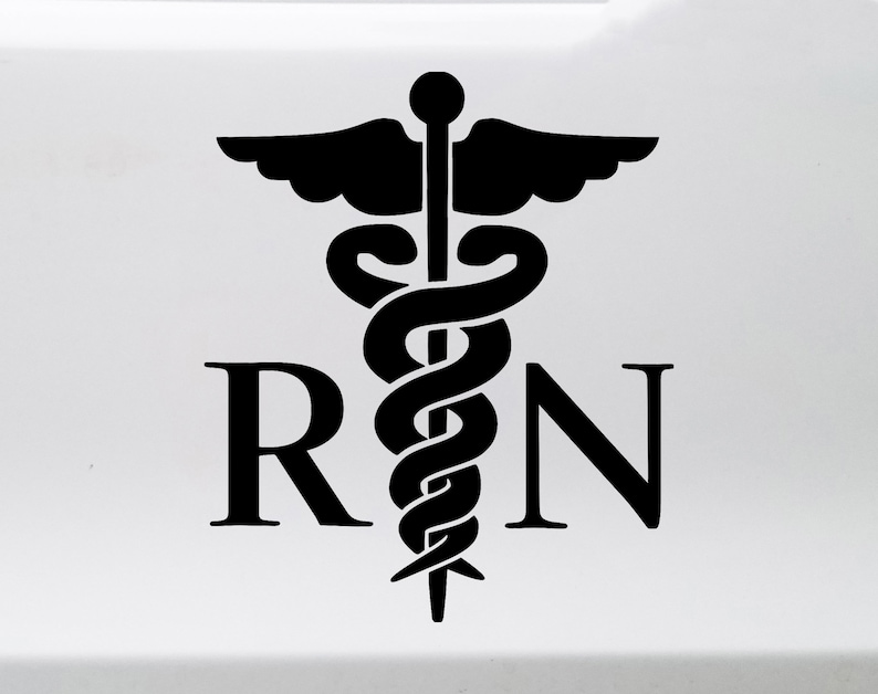 RN With Caduceus Symbol Vinyl Decal Registered Nurse LPN - Etsy
