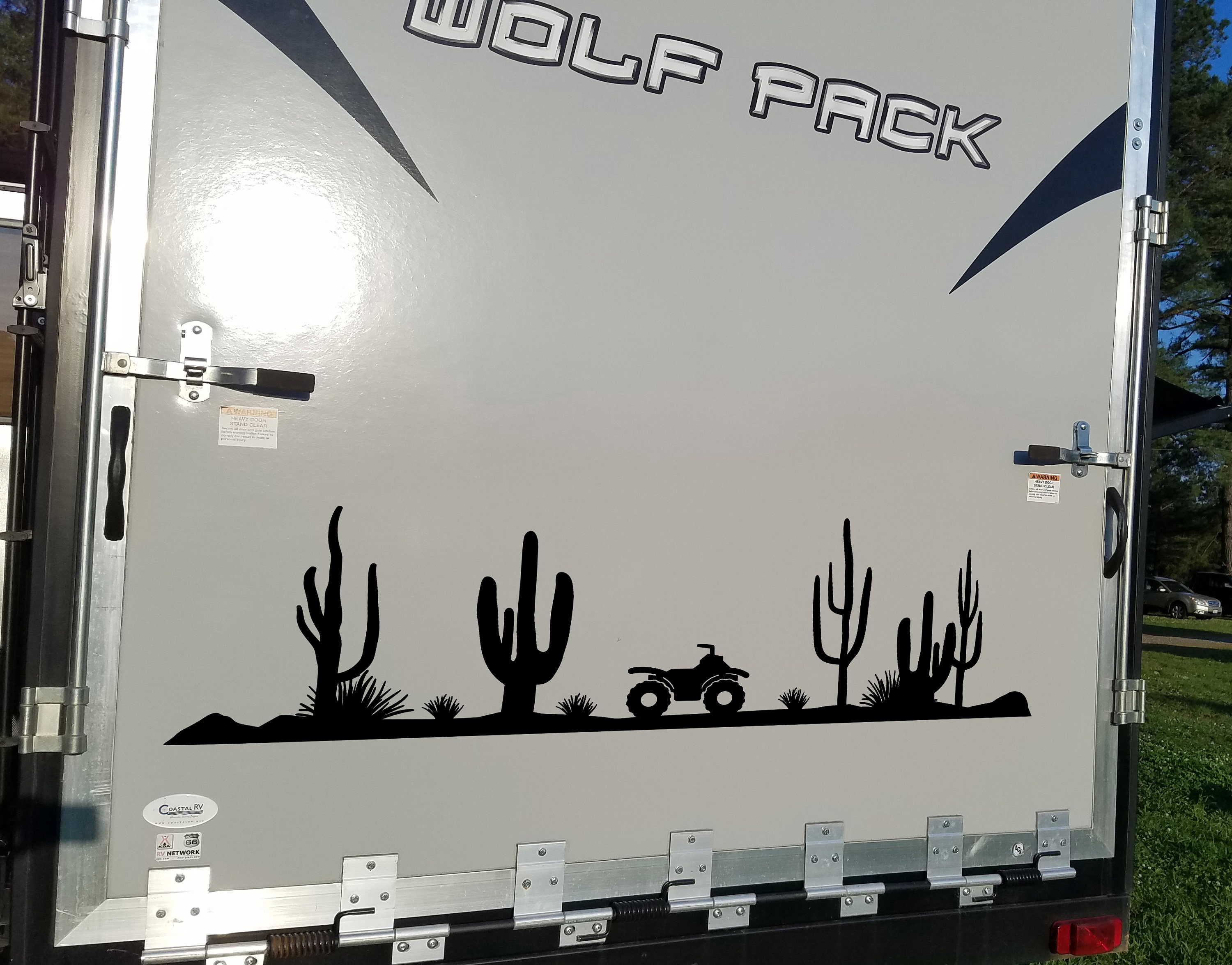 ATV Desert Scene Vinyl Decal V2 Cactus RV Toy Hauler | Etsy