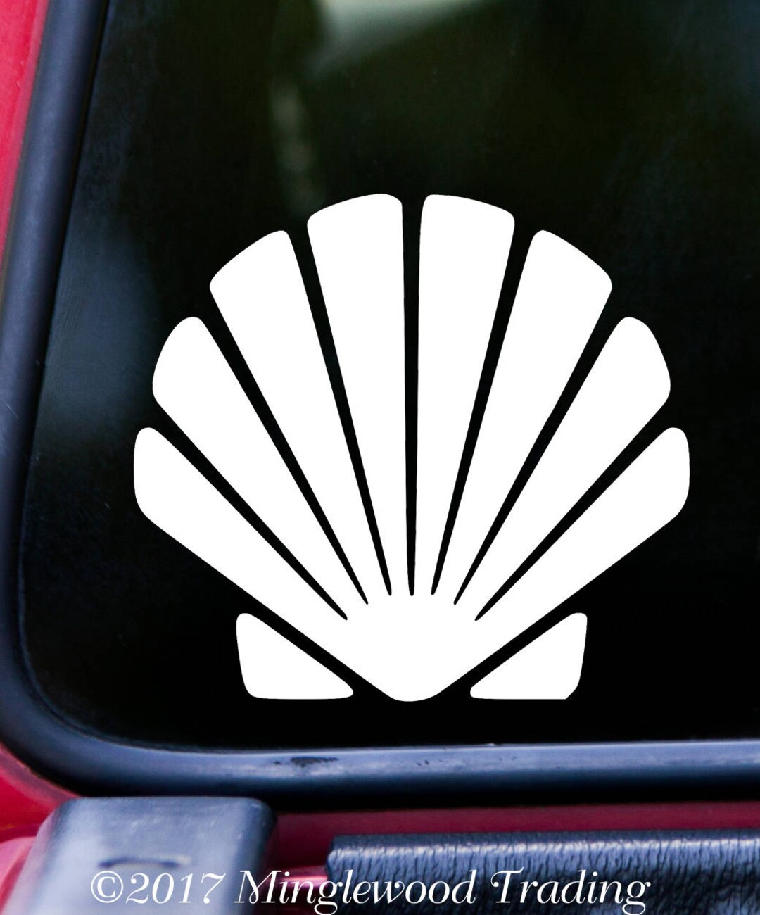 Seashell Vinyl Decal - Scallop Sea Shell Ocean Water Beach - Die Cut ...