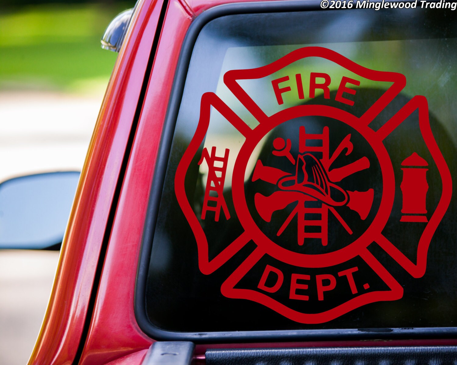 Fire Department Vinyl Decal FD Firefighter Insignia Maltese | Etsy