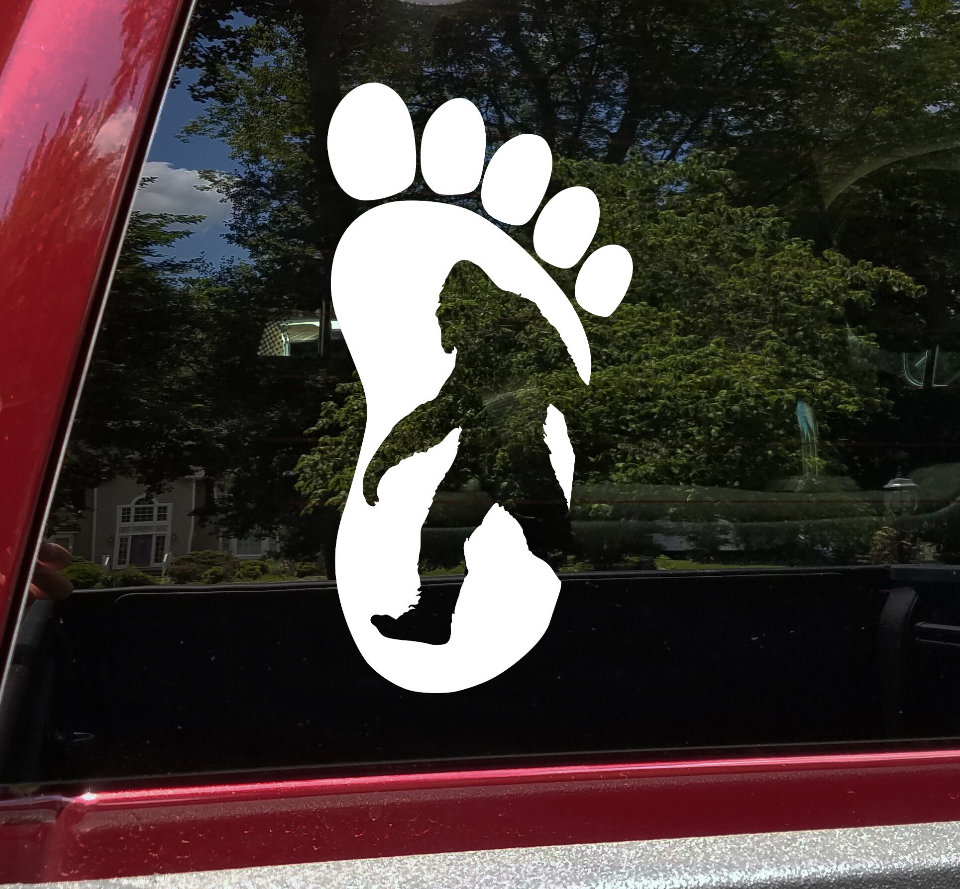 Bigfoot in Footprint Vinyl Decal V1 - Sasquatch PNW Hiking - Die Cut ...