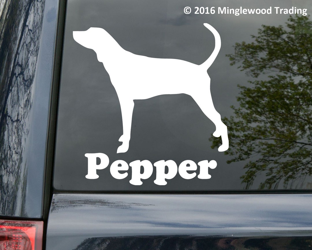 Plott Hound With Personalized Name Vinyl Decal Sticker - Dog Walker ...