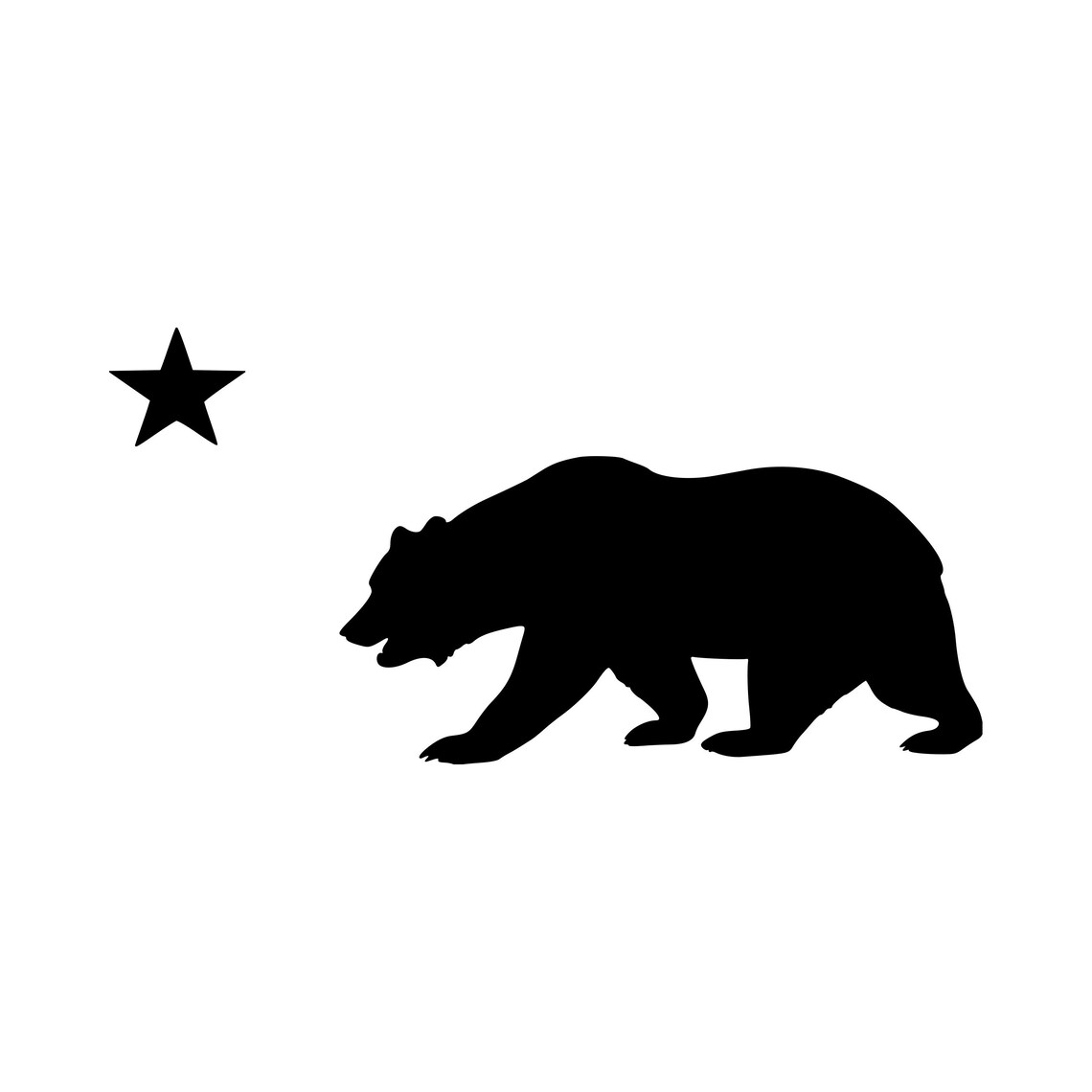 CALIFORNIA BEAR With STAR Vinyl Decal Grizzly Bear Flag | Etsy
