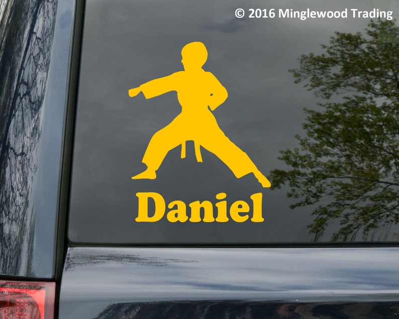 Karate Boy With Personalized Name Vinyl Decal Sticker - Taekwondo Judo ...
