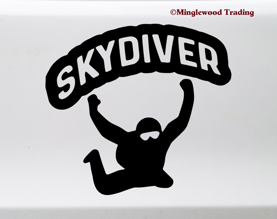 Skydiver Vinyl Sticker V2 Parachute Jump Skydiving Plane - Etsy